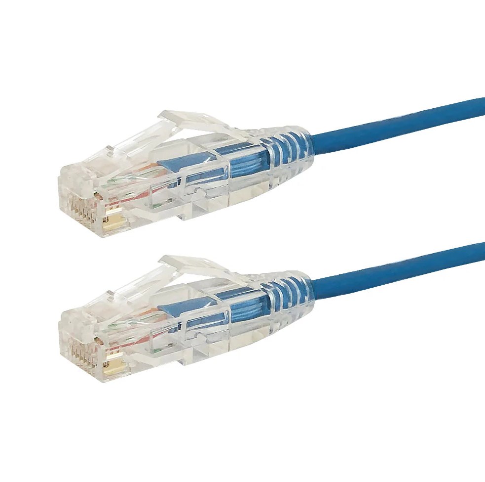 CAT 6a UTP 10GB Ultra-Thin Patch Cable - CMR Riser Rated - Blue - 6ft ...